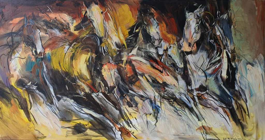 8 Horses by Lim Ah Cheng – SOLD – PRO ART & FRAME